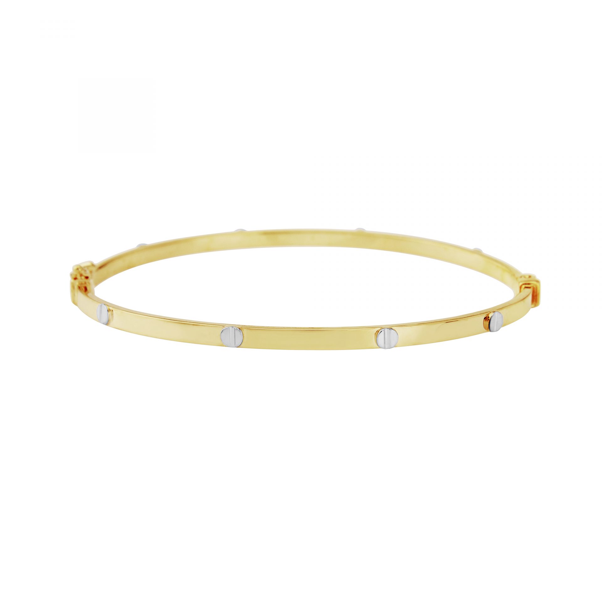 9ct yellow and white gold screw bangle | McGowans Jewellers